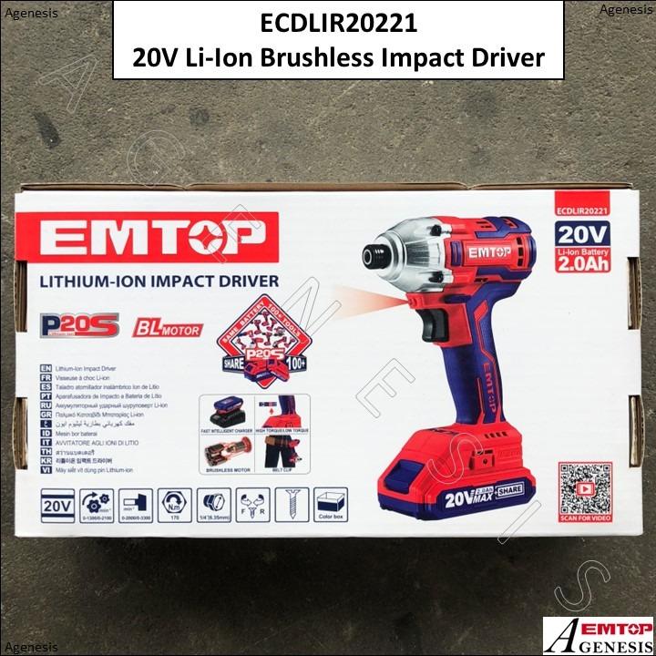 EMTOP 20V Li-Ion Impact Driver (Brushless Motor) ECDLIR20221, Furniture ...