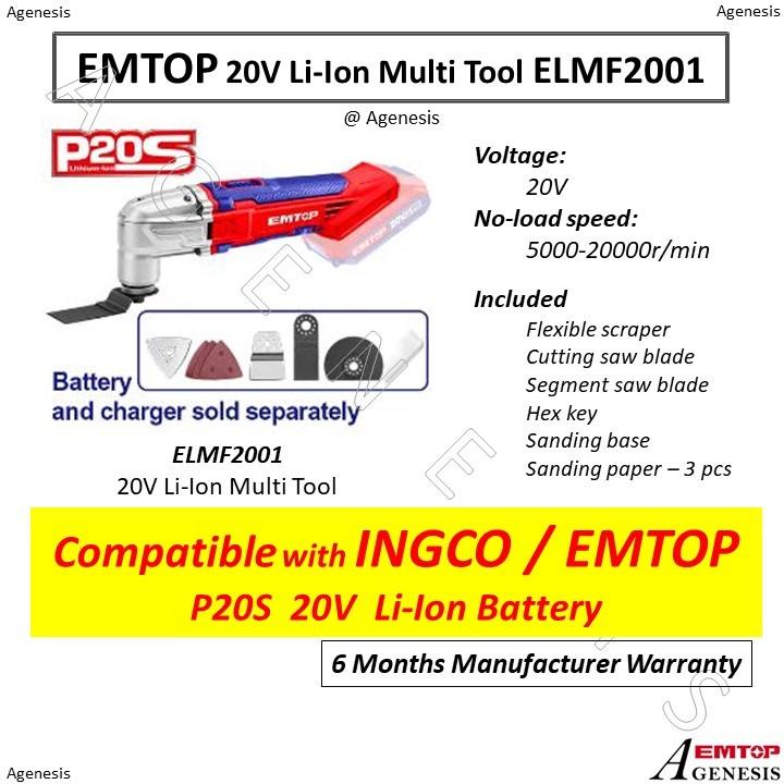EMTOP 20V Li-Ion Multi Tool ELMF2001, Furniture & Home Living, Home ...