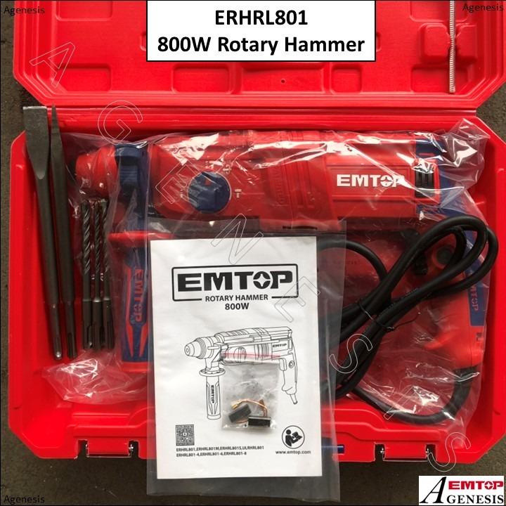 EMTOP 800W Rotary Hammer Drill ERHRL801, Furniture & Home Living, Home ...