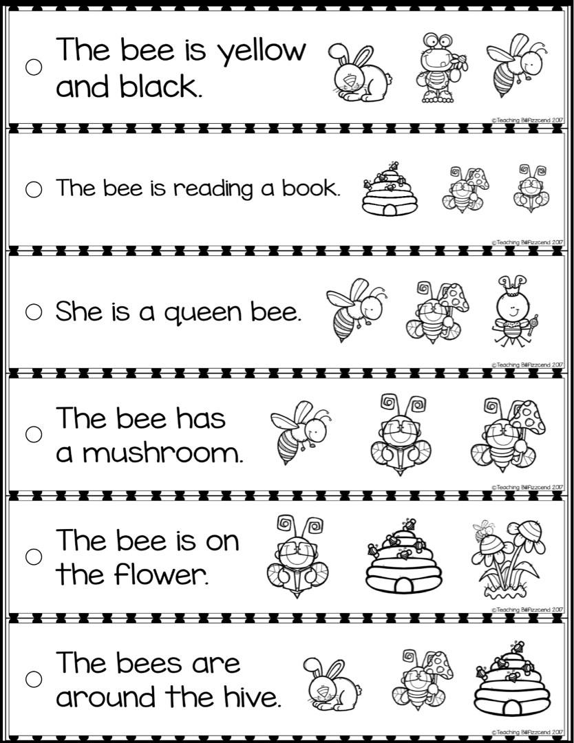 English Reading Fluency Comprehension Strip Worksheet for children ...