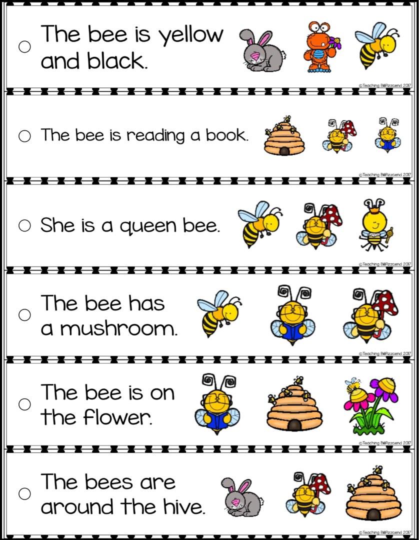 English Reading Fluency Comprehension Strip Worksheet for children ...