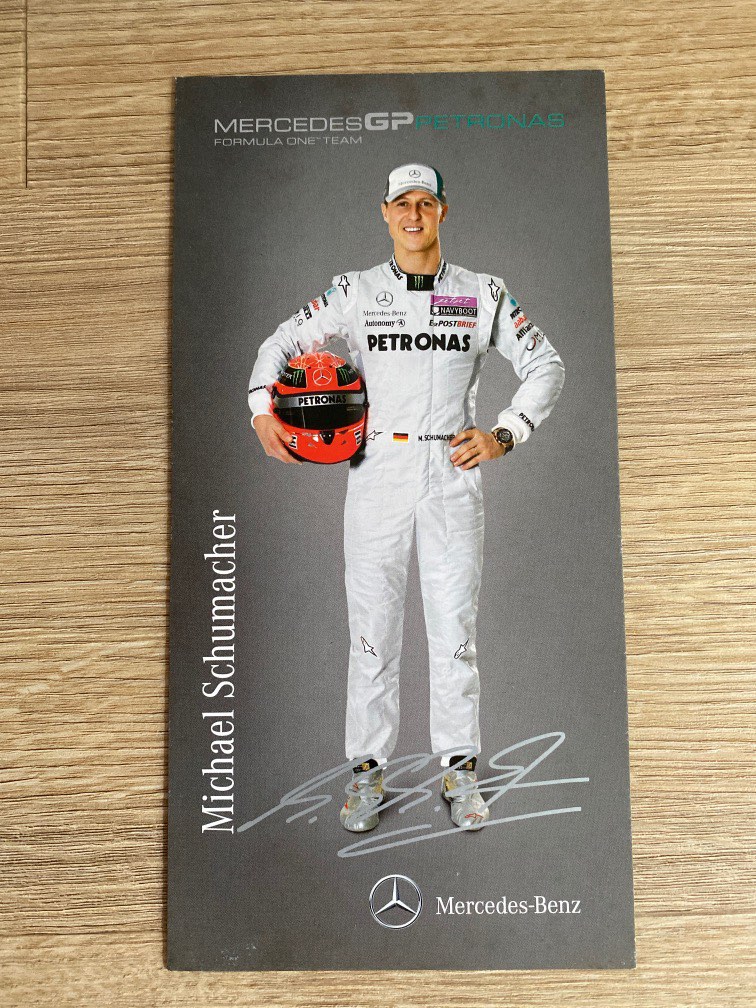 F1 Michael Schumacher autograph card, Hobbies & Toys, Memorabilia ...