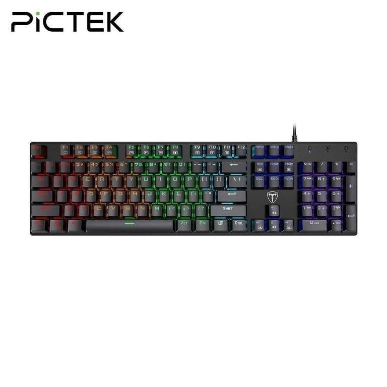 F3004 PICTEK PC305 Mechanical Keyboard Blue Switch Gaming Keyboard Full ...