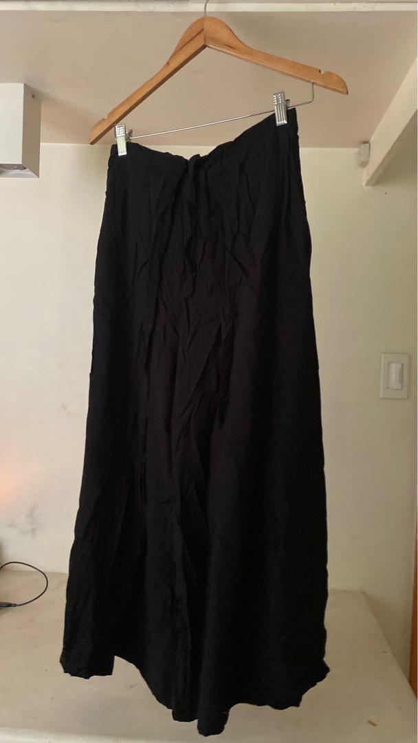 Garterized Front Tie Beach Pants in Black, Women's Fashion, Bottoms ...