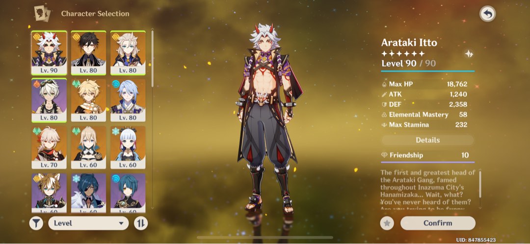 Genshin Impact 11 5*Itto (C1)with Redhorn+ Cyno+Ayato+Ayaka+Zhongli ...