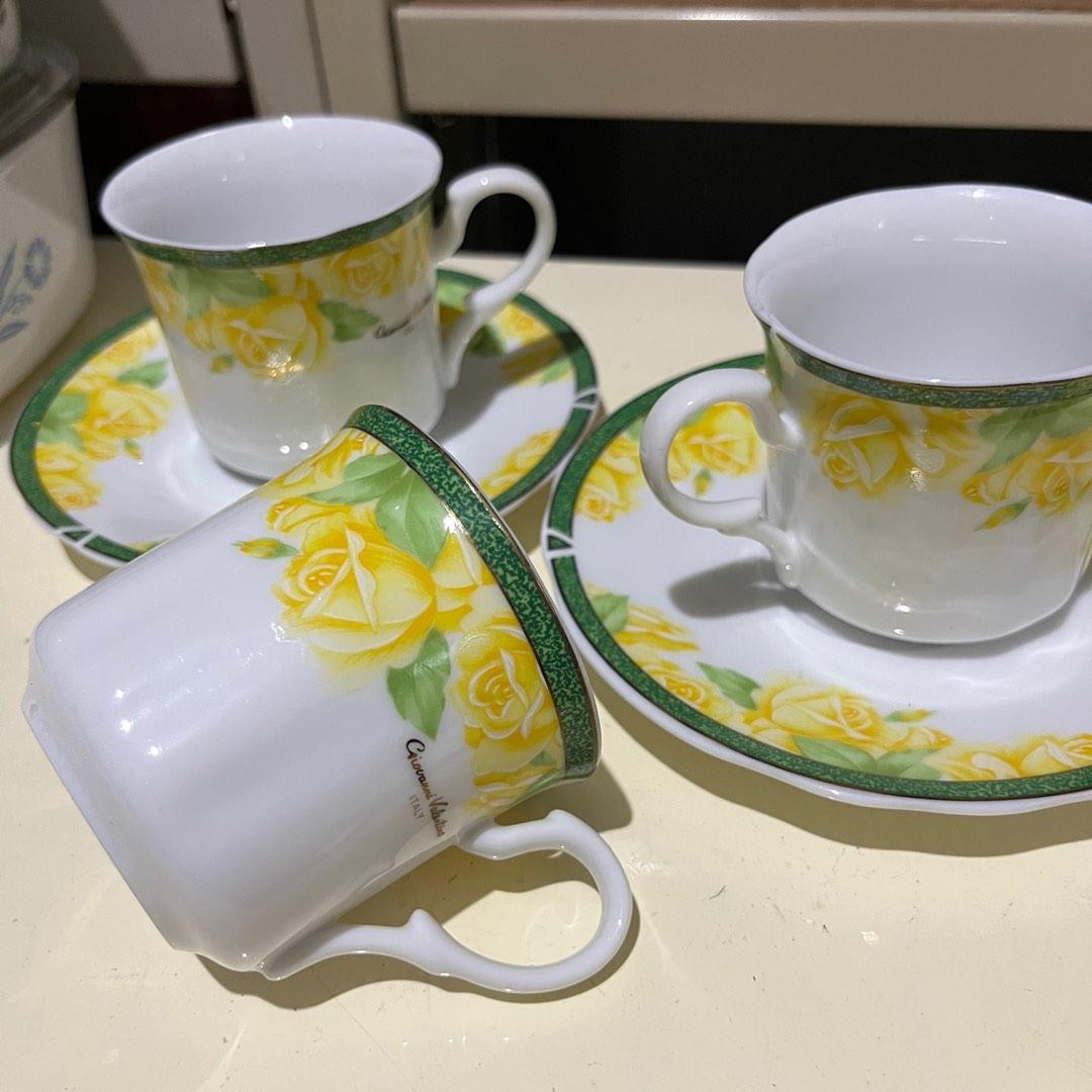 Giovanni Valentino Green Yellow Gold Cup and saucer Tea Set, Furniture ...