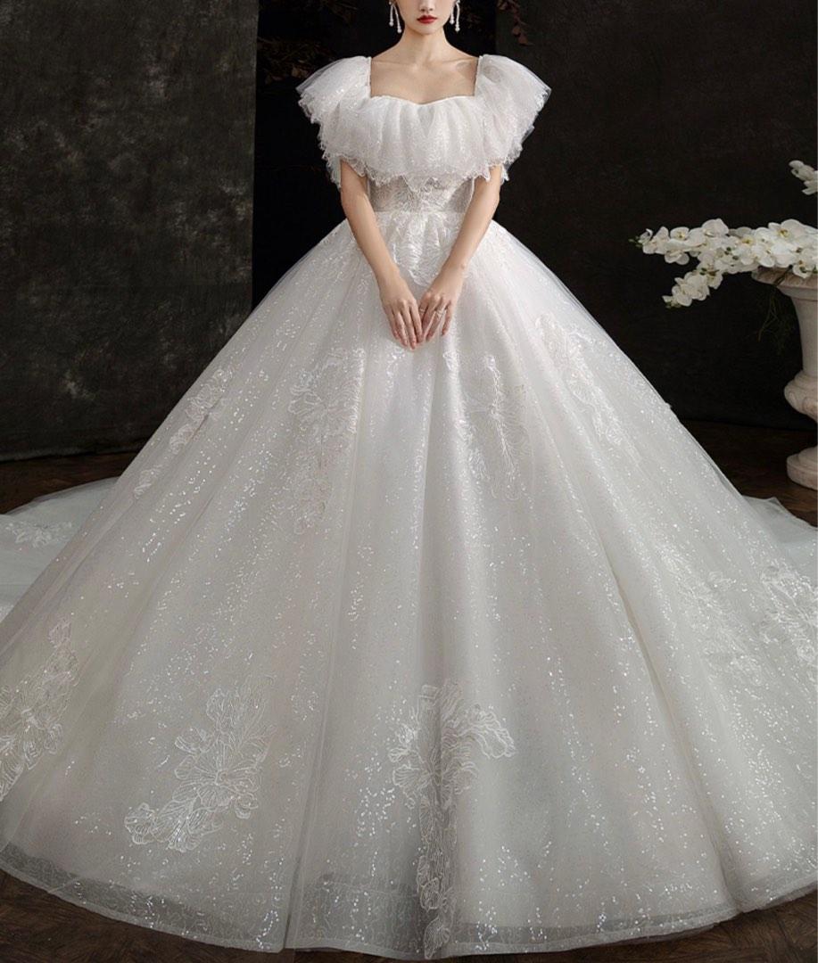 Grand Wedding Dress 2 ways Pre wedding gown outfit, 女裝, 連身裙 & 套裝, 晚裝 ...
