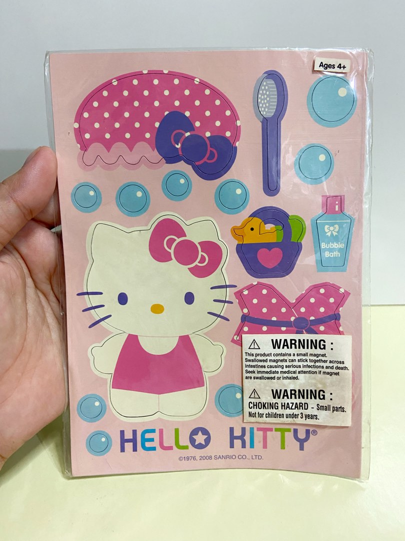 Hello Kitty Bath Time Magnet Sheet, Hobbies & Toys, Stationary & Craft ...