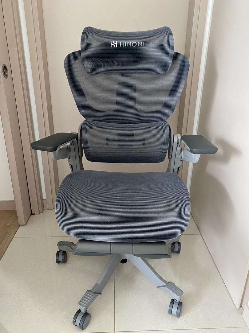 Hinomi H1 pro Ergonomic Office Chair in Grey, Furniture & Home Living ...