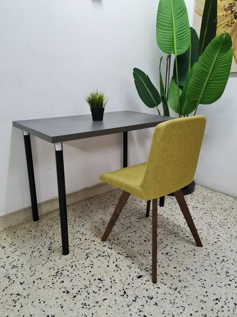 ikea Study table with 1 comfy green chair, Furniture & Home Living ...