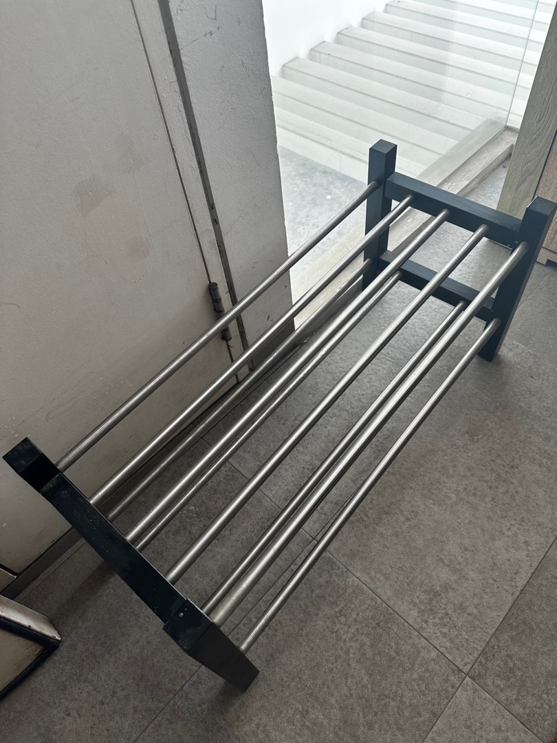 IKEA TJUSIG Shoe rack, black, 79x32x37 cm, Furniture & Home Living ...