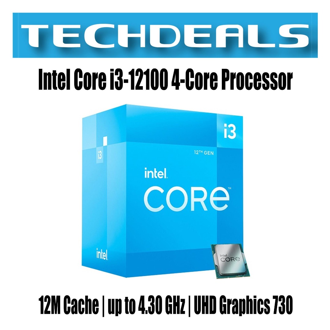 Intel Core i3-12100 4-Core Processor | 12M Cache | up to 4.30 GHz | UHD ...