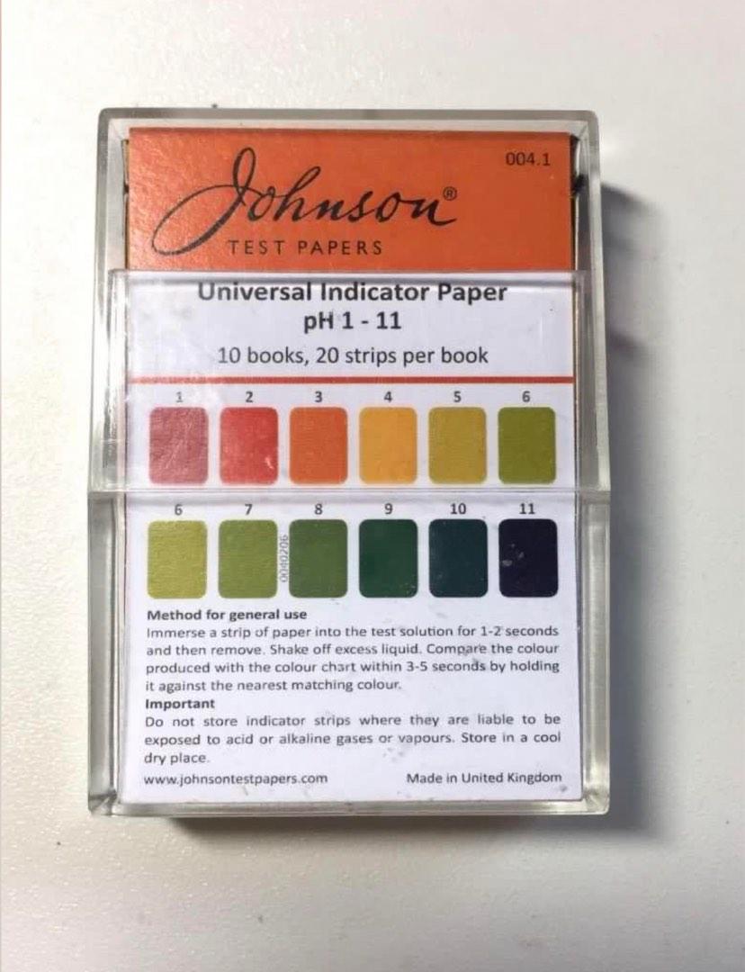 Johnson PH Indicator Test Paper (new), Hobbies & Toys, Stationery ...