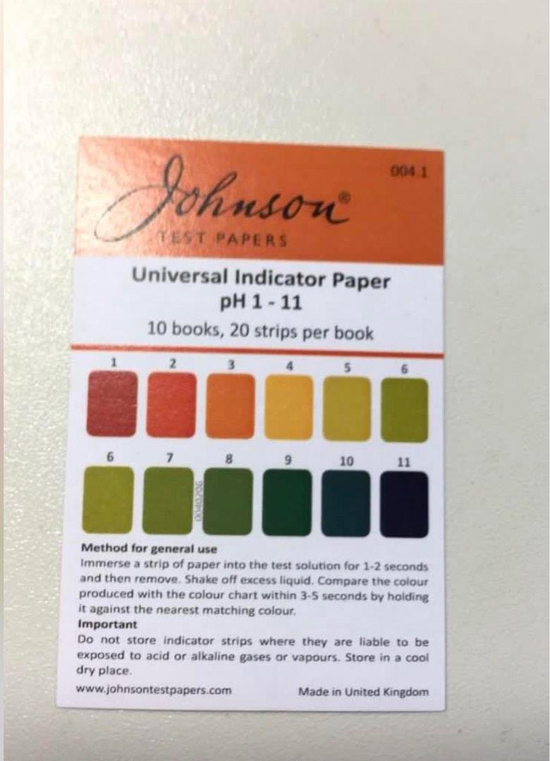 Johnson PH Indicator Test Paper (new), Hobbies & Toys, Stationery ...