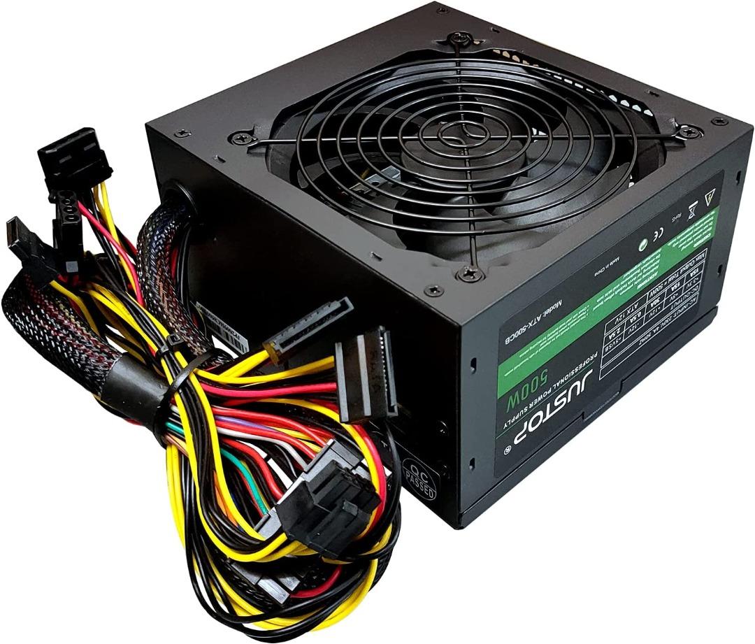 JUSTOP CIT Value 500W ATX PC Power Supply PSU With 12CM Quiet Fan And 3 ...