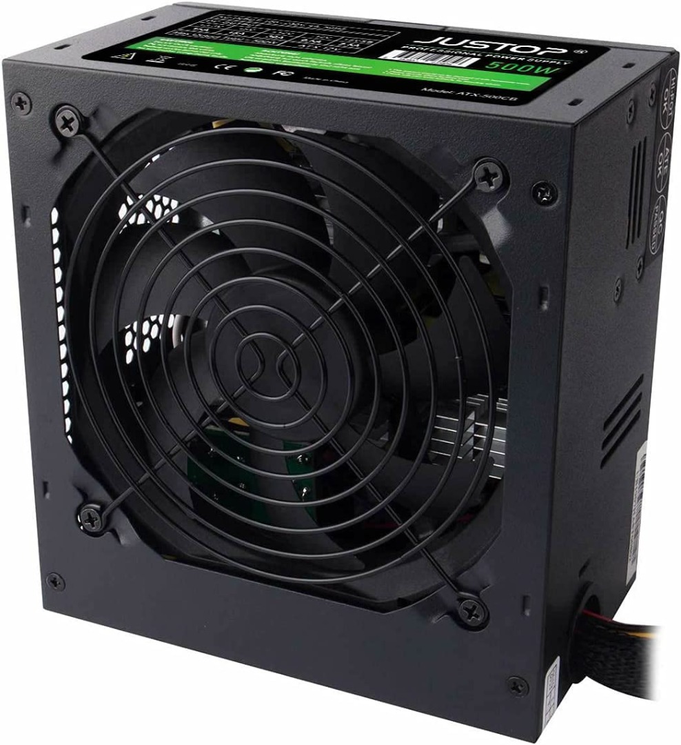 JUSTOP CIT Value 500W ATX PC Power Supply PSU With 12CM Quiet Fan And 3 ...