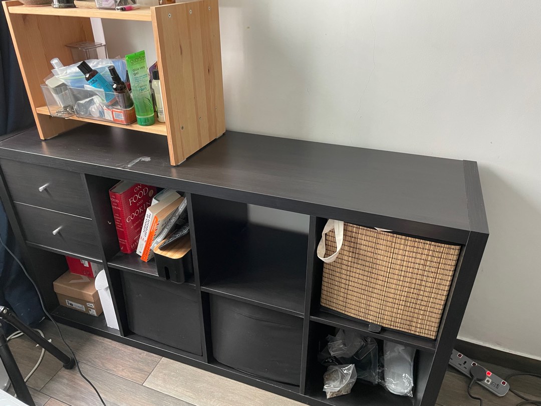 Kallax shelf with drawers (black), Furniture & Home Living, Furniture ...