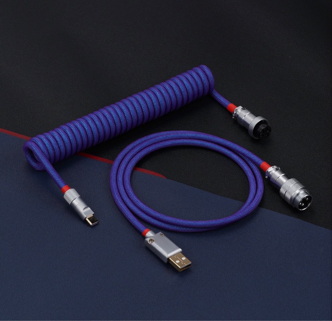 KBDFANS LASER PURPLE HANDMADE CUSTOM MECHANICAL KEYBOARD USB-C CABLE ...