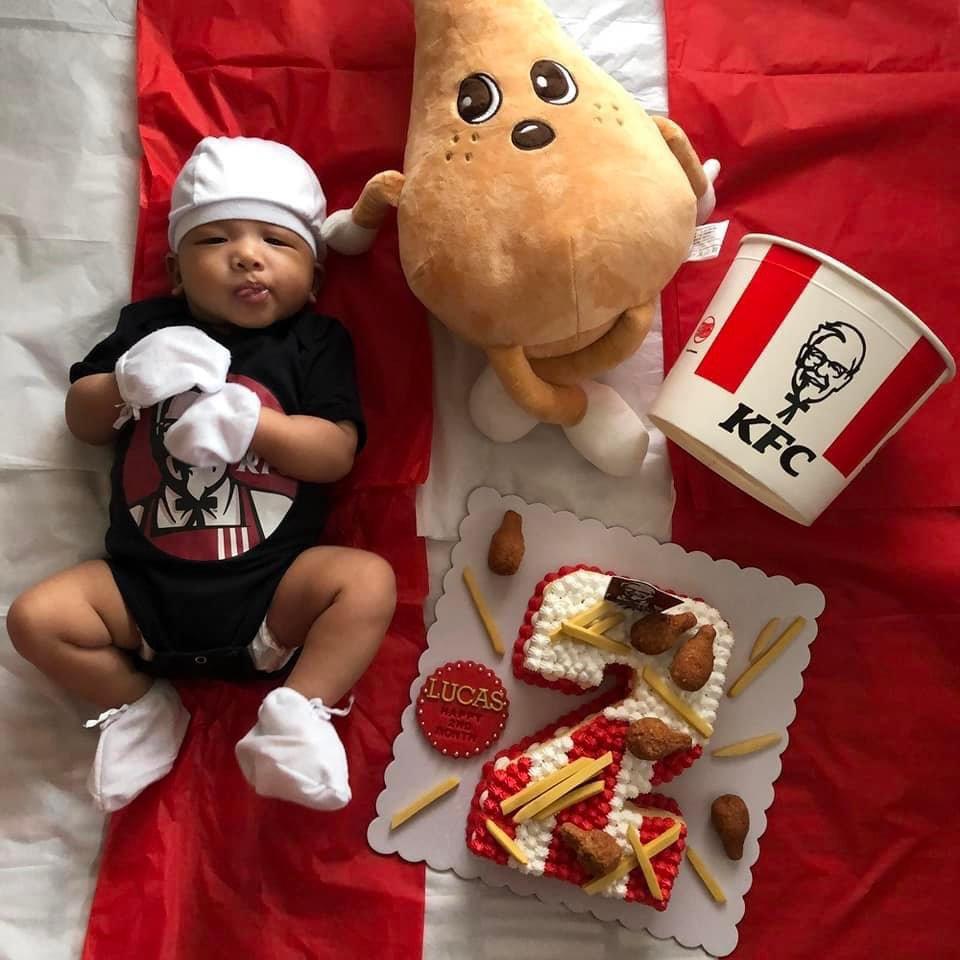 Kfc Onesie for baby milestone pictorial, Babies & Kids, Babies & Kids ...