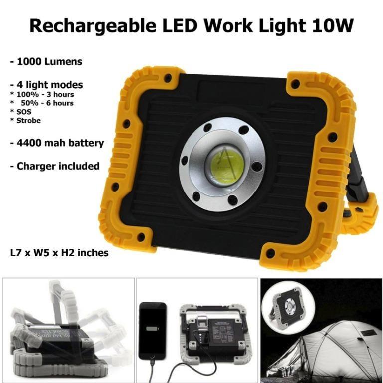 LED Work Light with Tripod Stand Single Rechargeable LED Work Light ...