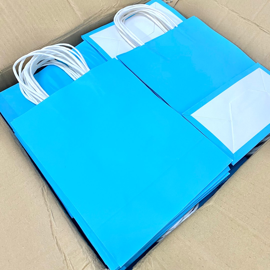 Light blue paper bag gift bag, Hobbies & Toys, Stationery & Craft ...