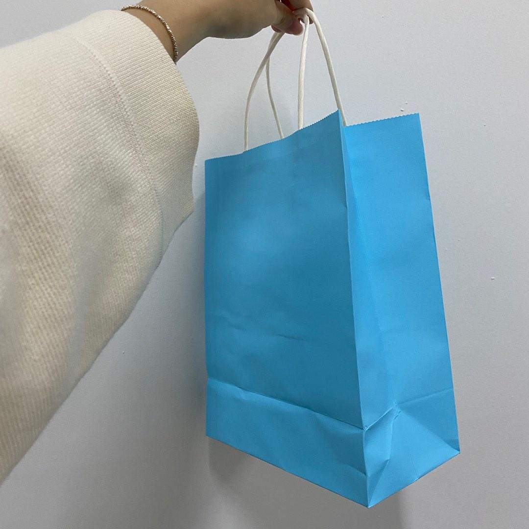 Light blue paper bag gift bag, Hobbies & Toys, Stationery & Craft ...