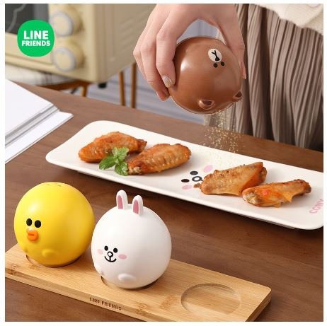 Line Friends Ceramic Salt Pepper Shaker Spice Jar Brown Cony Sally ...
