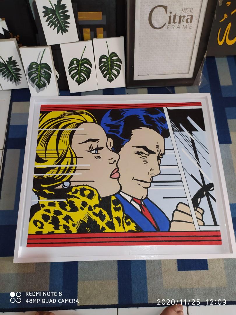 Lukisan Pop Art Repro Roy Lichtenstein, Desain & Kerajinan Tangan, Karya Seni di Carousell