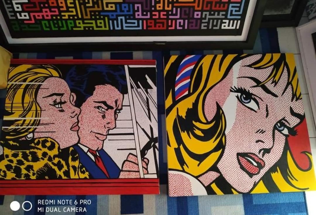 Lukisan Repro Pop Art Roy Lichtenstein, Desain & Kerajinan Tangan, Karya Seni di Carousell