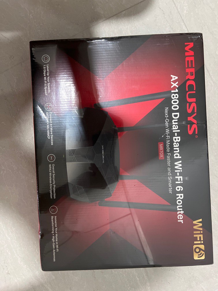 Mercusys MR70X AX1800 Dual Band WiFi 6 Gigabit Wireless Router With VPN ...