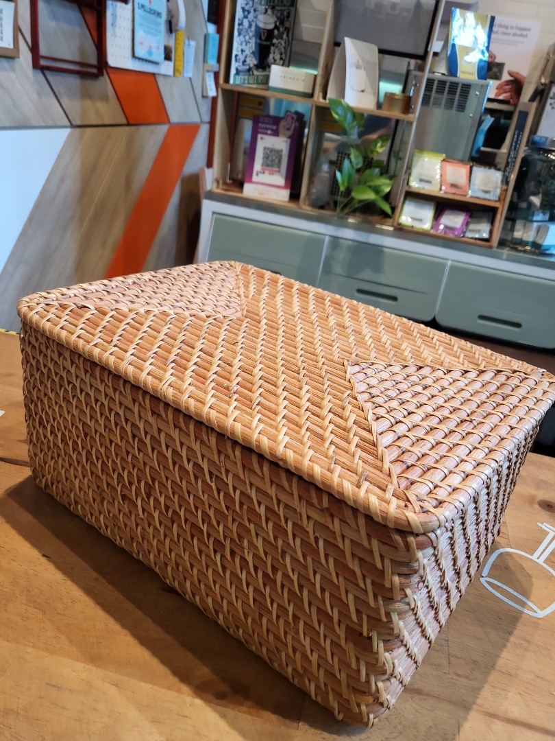 Muji rattan box with lid, Furniture & Home Living, Home Improvement ...