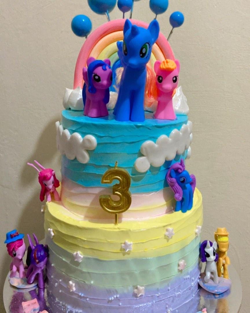 My Little Pony 2 Tier Cake, Food & Drinks, Homemade Bakes on Carousell
