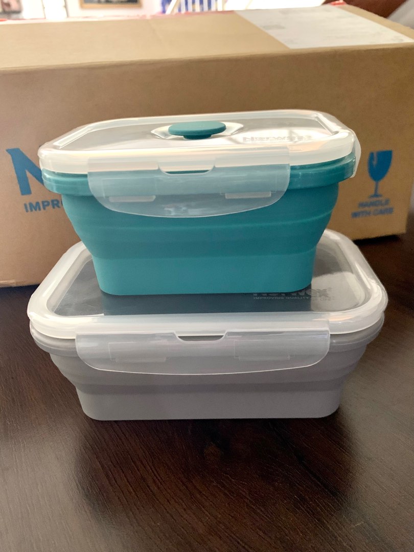 NORWEX Food Storage Silicone Collapsible Container Set, Furniture ...