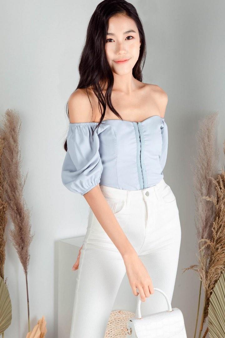 Ohvola Odelis Sweetheart Two Way Top, Women's Fashion, Tops, Blouses on ...