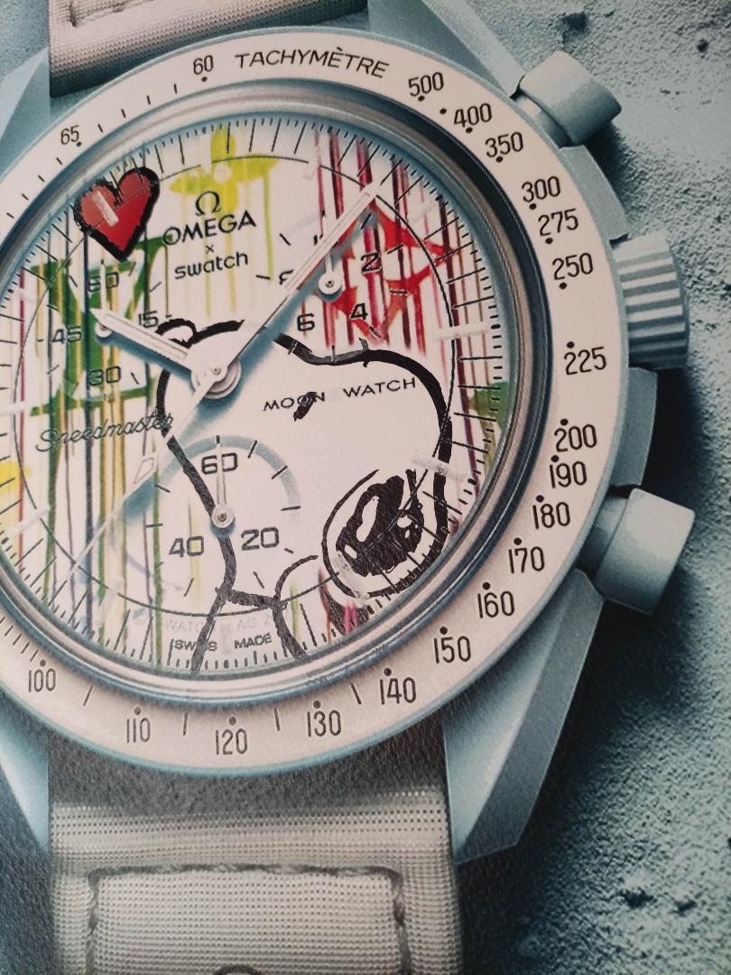 Omega Swatch Speedmaster x Snoopy Death nyc 罕有藝術作品限定, 興趣及遊戲, 手作＆自家設計 ...