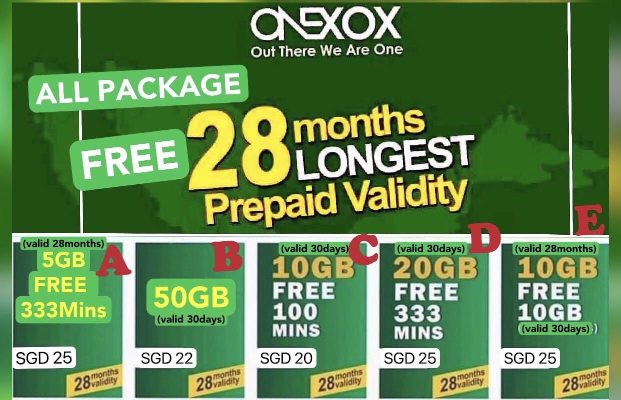 ONEXOX Prepaid SimCard XOX Malaysia , Mobile Phones & Gadgets, Mobile ...