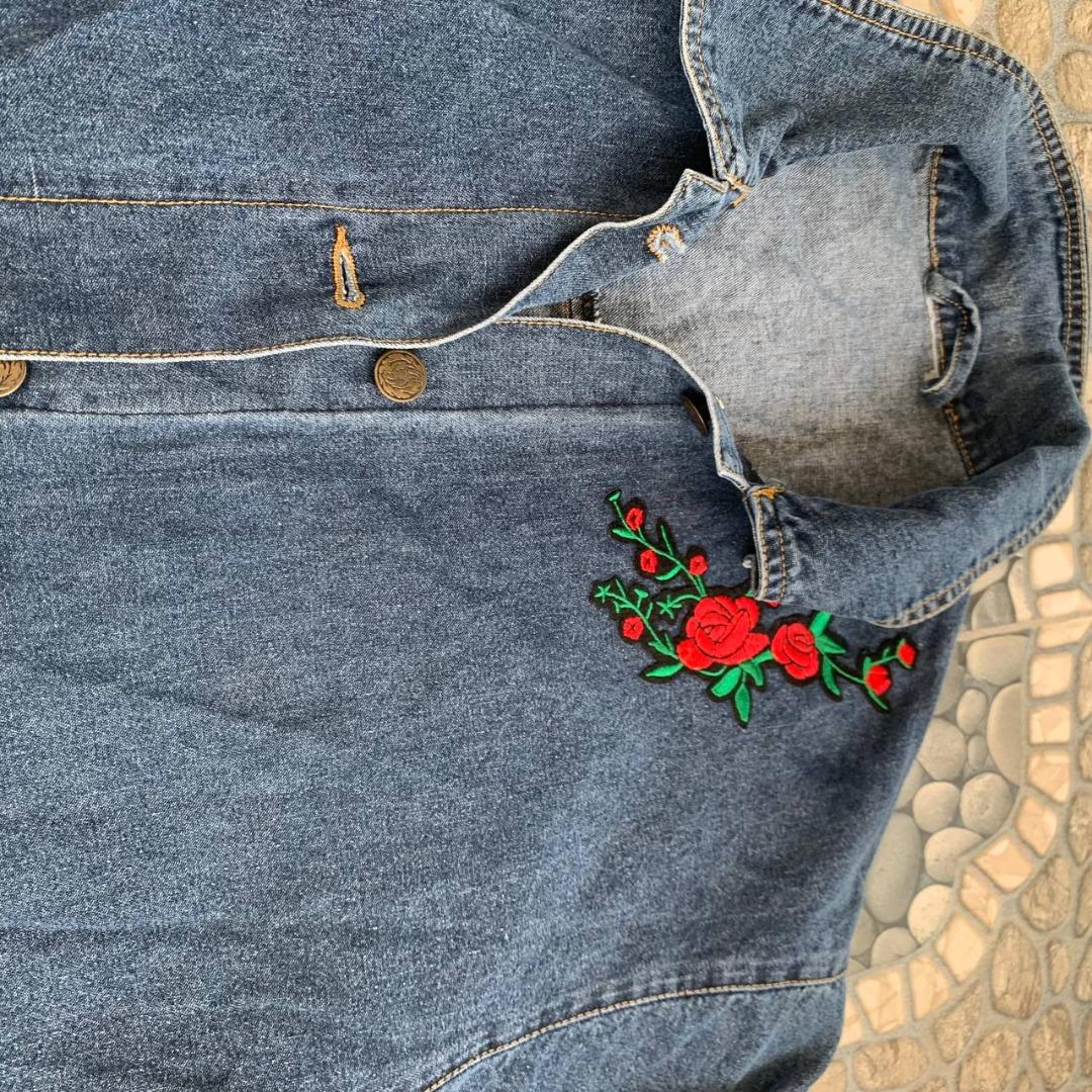 patched Denim oversized maong jacket and skirt, Women's Fashion, Coats ...