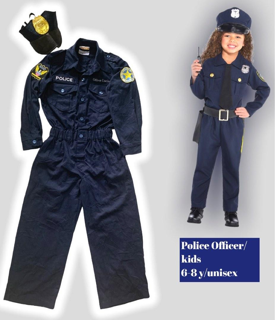Police officer kids costume/6-8y/Drk blue/set/Imported/Halloween ...