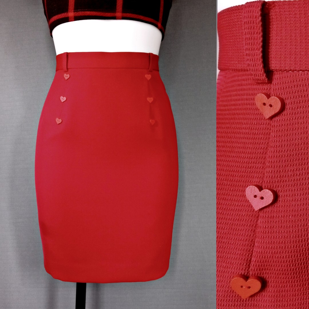 Preloved STEILMANN Red Pencil Skirt, Women's Fashion, Bottoms, Skirts ...