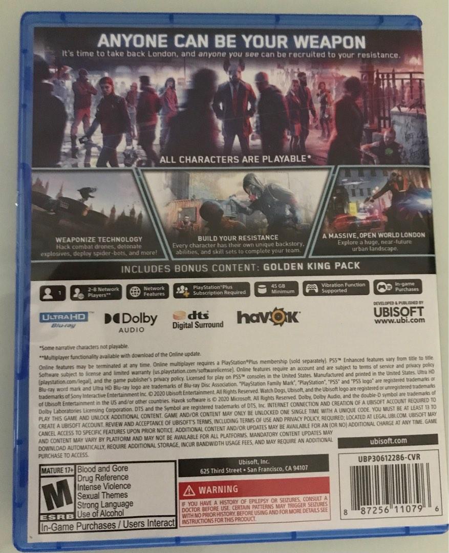 PS5 Games Watch Dogs Legion, Video Gaming, Video Games, PlayStation on ...