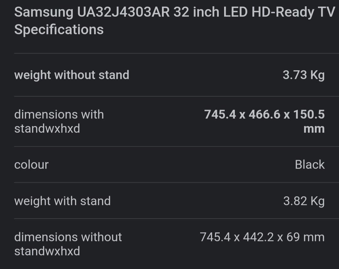 Samsung Smart TV LED 32 inch with TV stand, TV & Home Appliances, TV ...