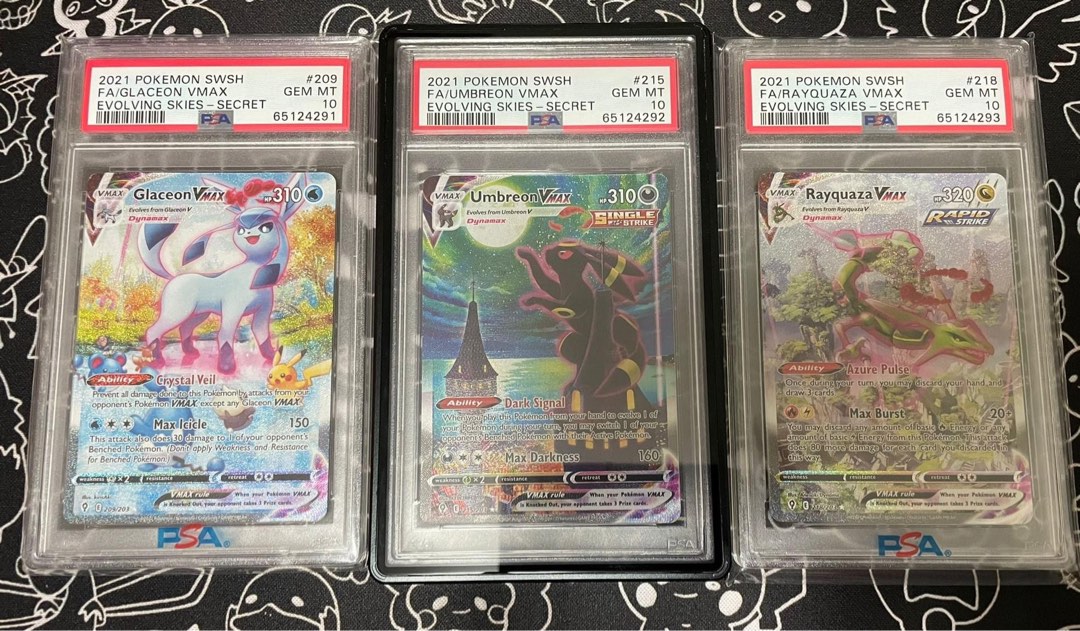 Sequential PSA 10 Umbreon Rayquaza & Glaceon VMAX AA, Hobbies & Toys ...