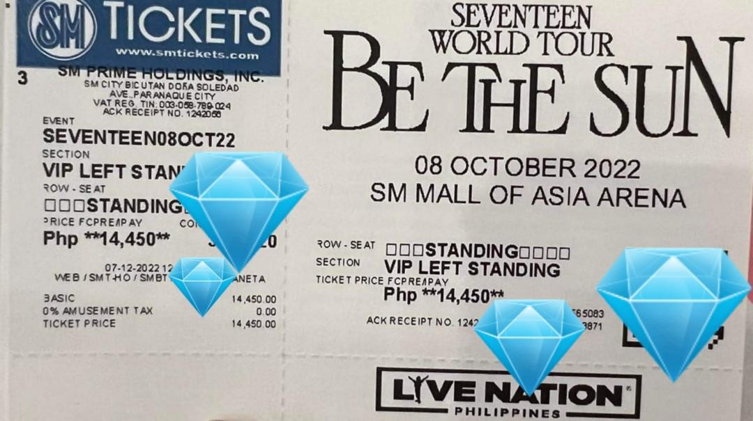 SEVENTEEN BETS MANILA VIP STANDING LEFT, Tickets & Vouchers, Event Tickets on Carousell