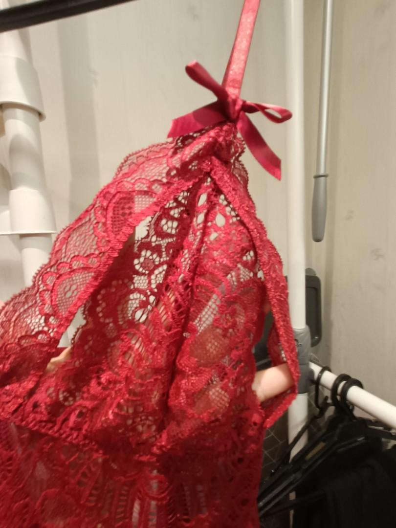 Sexy Red Lace Lingerie Womens Fashion New Undergarments And Loungewear
