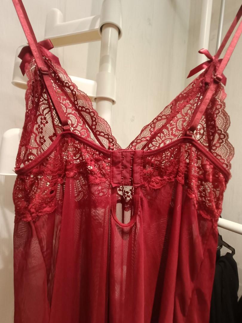 Sexy Red Lace Lingerie Womens Fashion New Undergarments And Loungewear