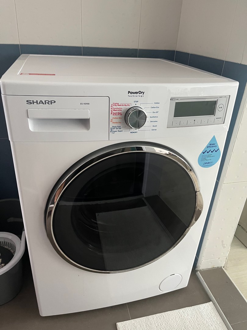 Sharp Washing Machine 9/6kg washer dryer, TV & Home Appliances, Washing ...