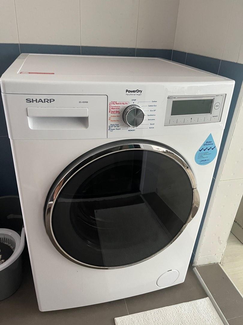 Sharp Washing Machine 9/6kg washer dryer, TV & Home Appliances, Washing ...