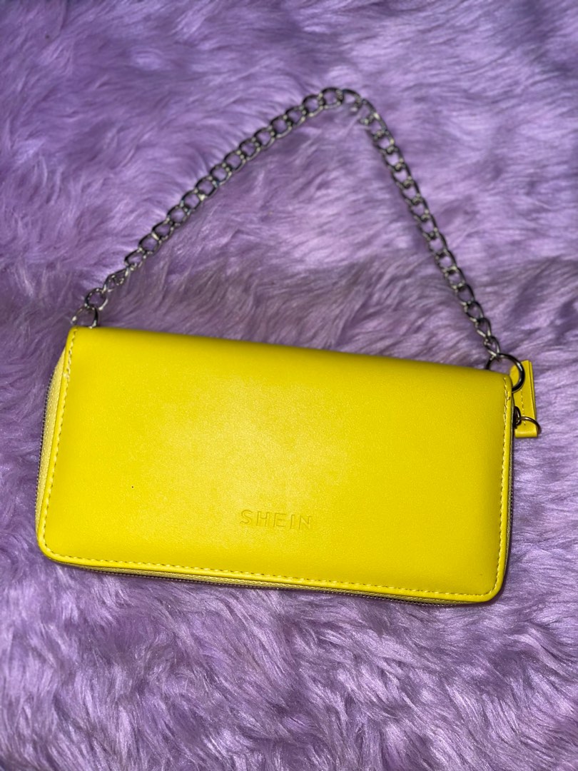 Shein Chained Yellow Pouch, Women's Fashion, Bags & Wallets, Purses ...