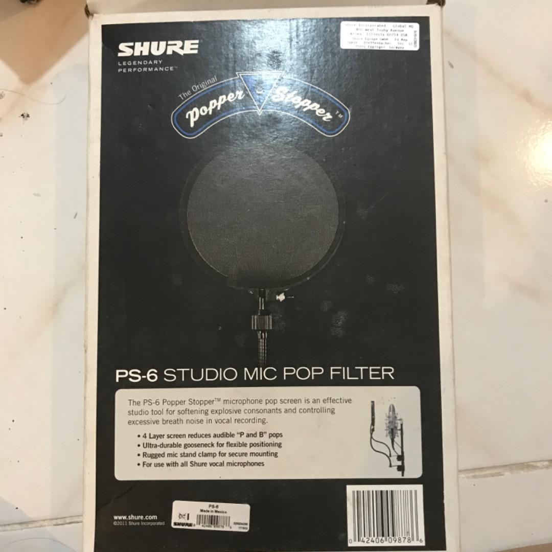 SHURE PS-6 POP FILTER, Audio, Portable Audio Accessories on Carousell