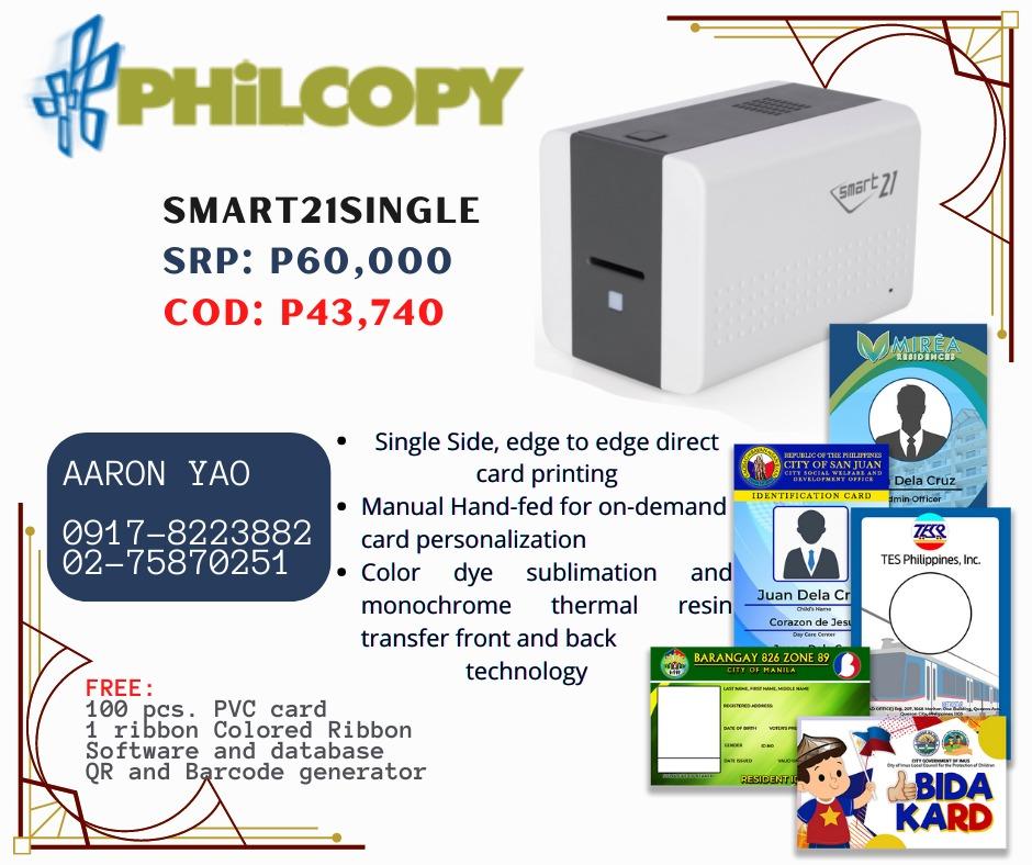Smart21Single sided PVC ID card printer, Computers & Tech, Printers ...
